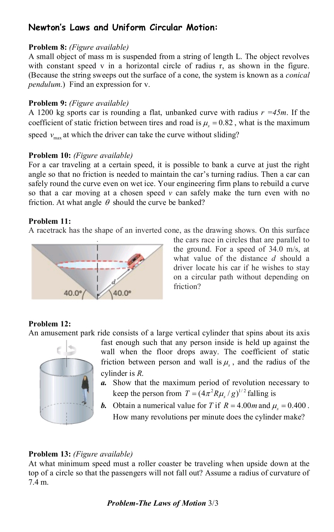 Solved Newton's Laws and Uniform Circular Motion:Problem 8: | Chegg.com