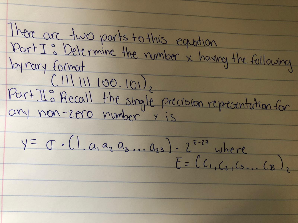 Solved There are two parts to this equation Part I: | Chegg.com