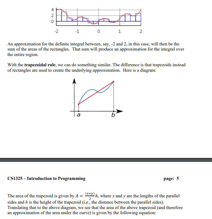 Solved Program - Numerical Integration Introduction For this | Chegg.com