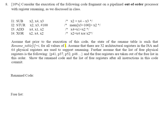 Solved [10 ] Consider The Execution Of The Following Code
