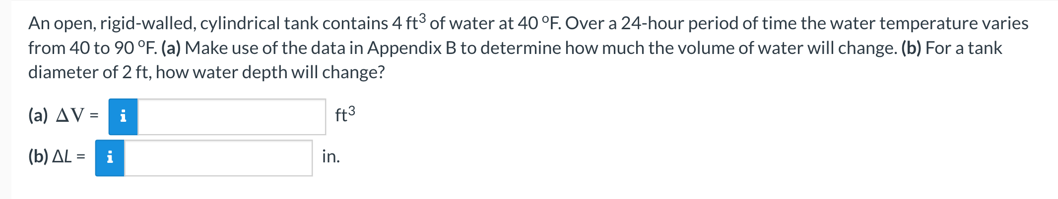 Solved An open, rigid-walled, cylindrical tank contains 4 | Chegg.com