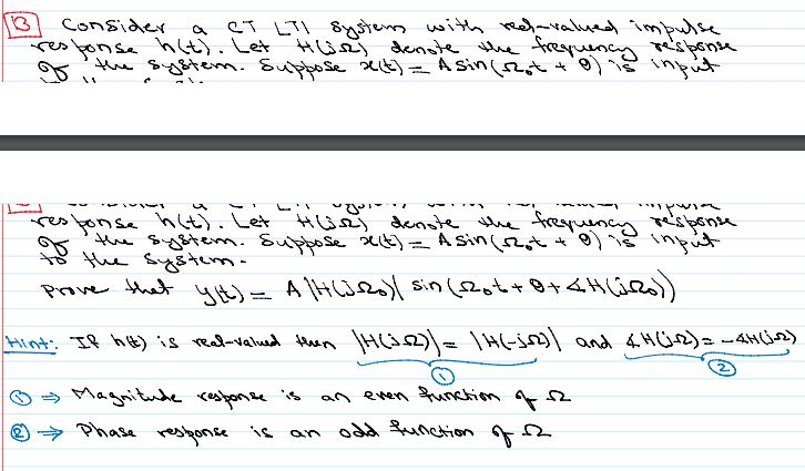 Solved 13 Consider a ST LT1 system with e valued impulse | Chegg.com