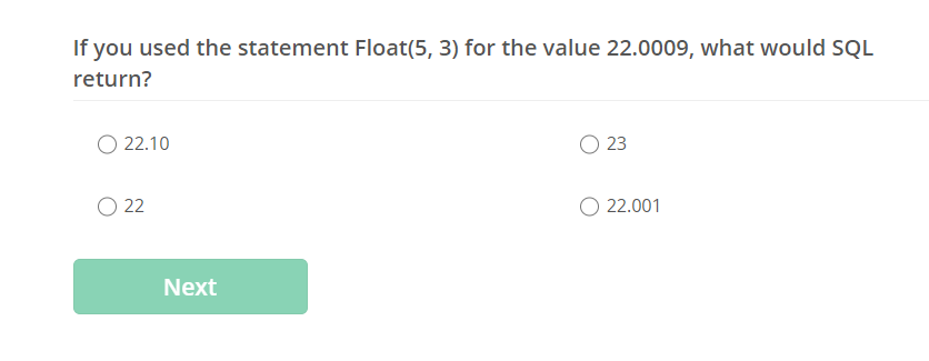Solved Using the float keyword, which statement will return | Chegg.com