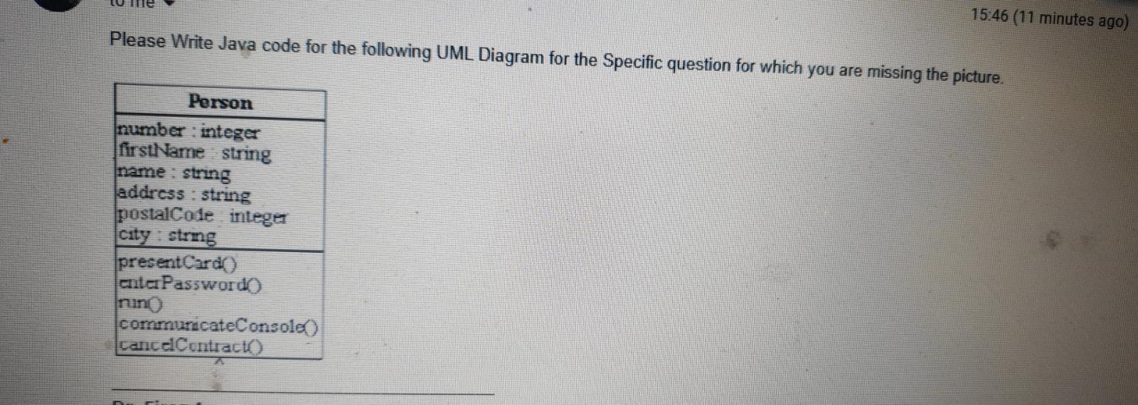 Solved 15:46 (11 minutes ago) Please Write Java code for the | Chegg.com