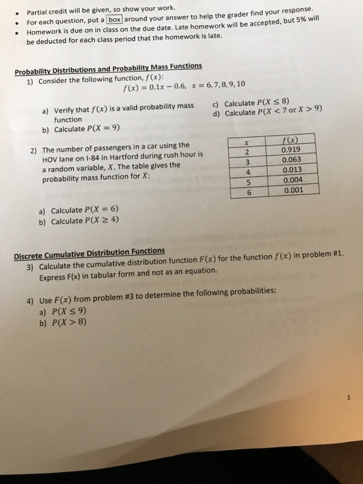 Solved Mean and Variance of a Discrete Random Variable | Chegg.com