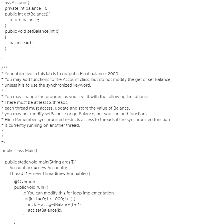 Solved Lab18 Make a program that multiple threads access to | Chegg.com
