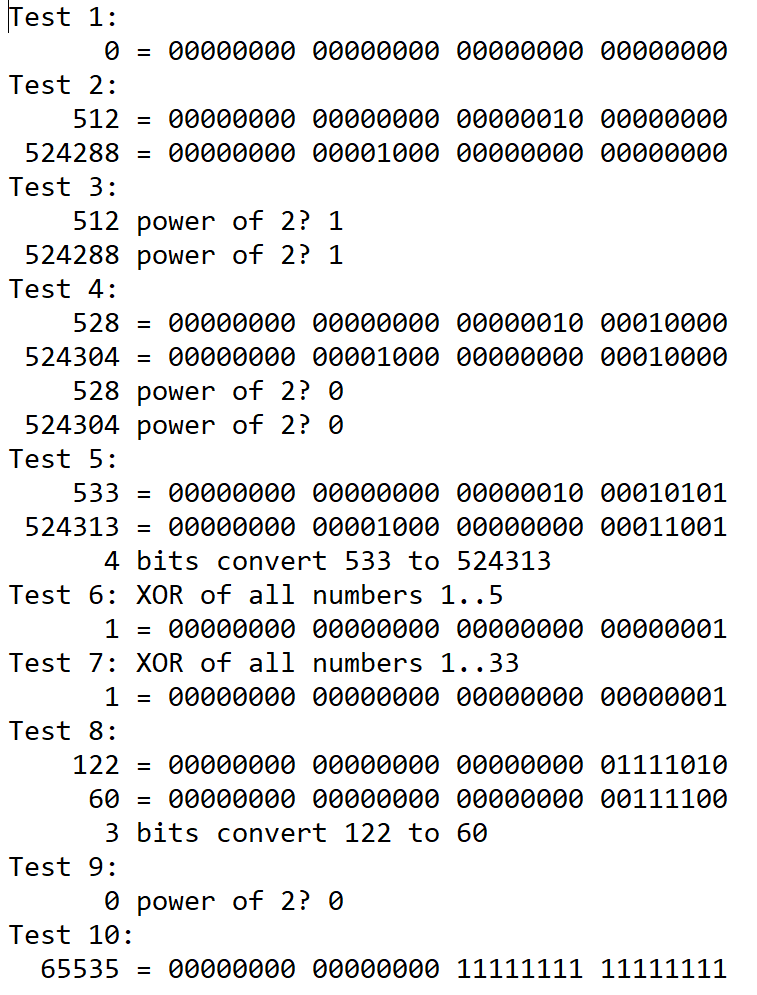 Solved Implement the following bit manipulation methods | Chegg.com