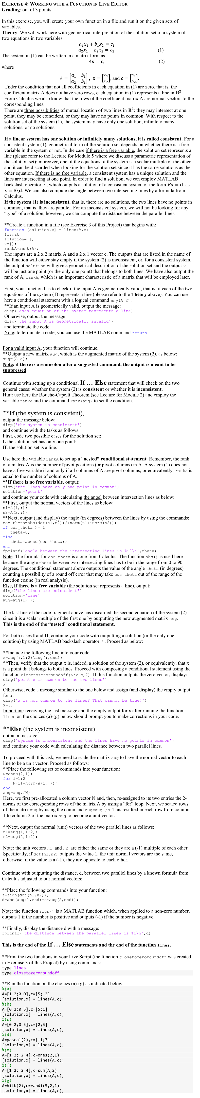 Solved EXERCISE 4: WORKING WITH A FUNCTION IN LIVE EDITOR | Chegg.com