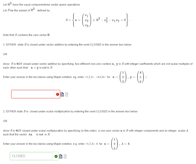 Solved Let R3 have the usual componentwise vector space | Chegg.com