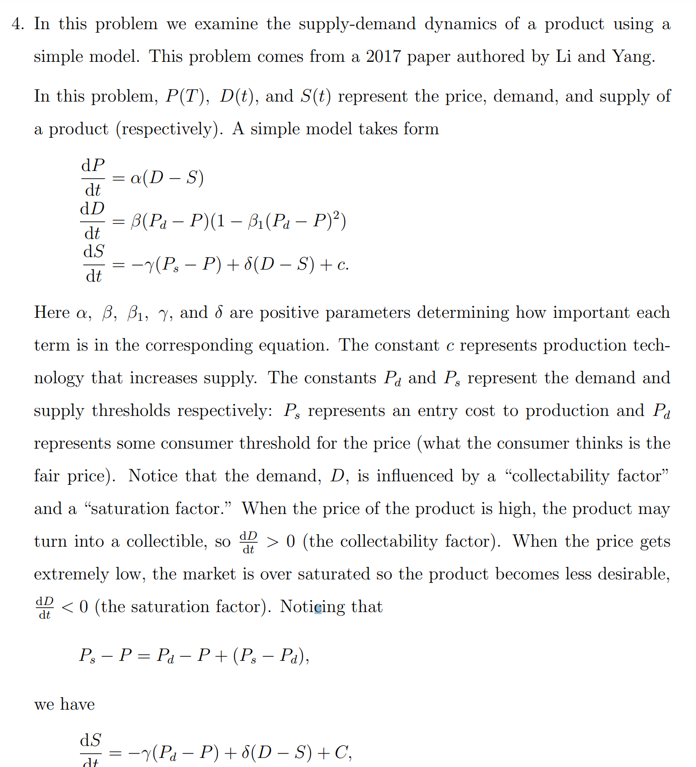 Solved In this problem we examine the supply-demand dynamics | Chegg.com