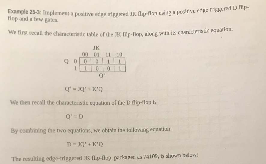 Solved Example 25 3 Implement A Positive Edge Triggered Jk 5962