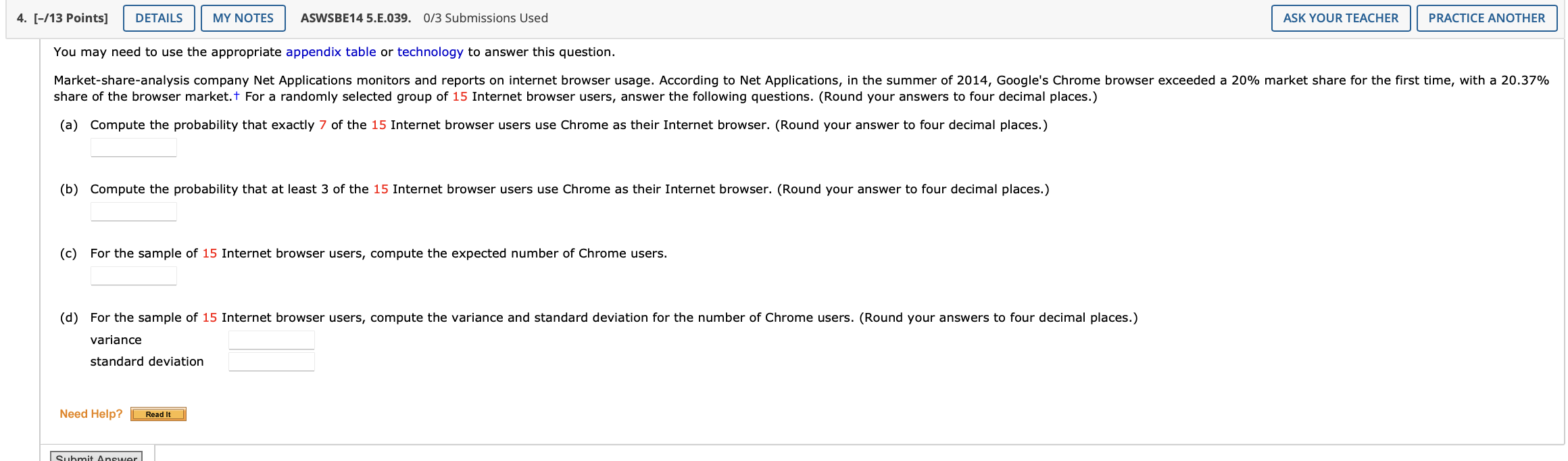 Solved 4. [-/13 ﻿Points] ﻿ASWSBE14 5.E.039. 0/3 ﻿Submissions | Chegg.com