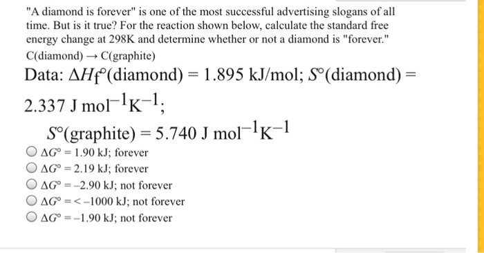 Solved A diamond is forever is one of the most successful | Chegg.com