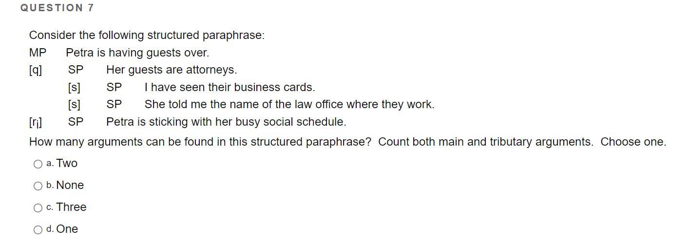Solved QUESTION 7 Consider the following structured | Chegg.com