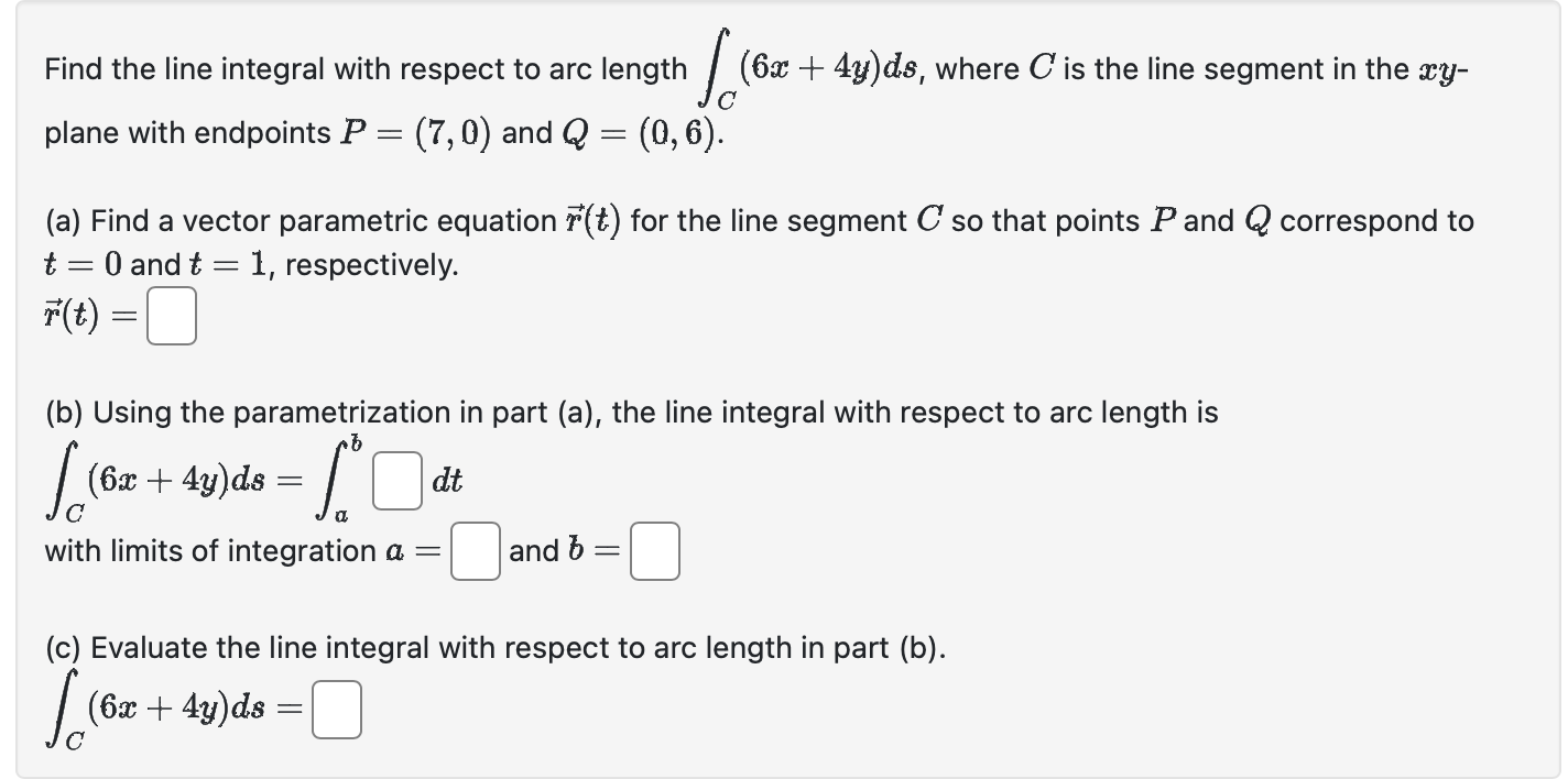 Solved Find the line integral with respect to arc length | Chegg.com