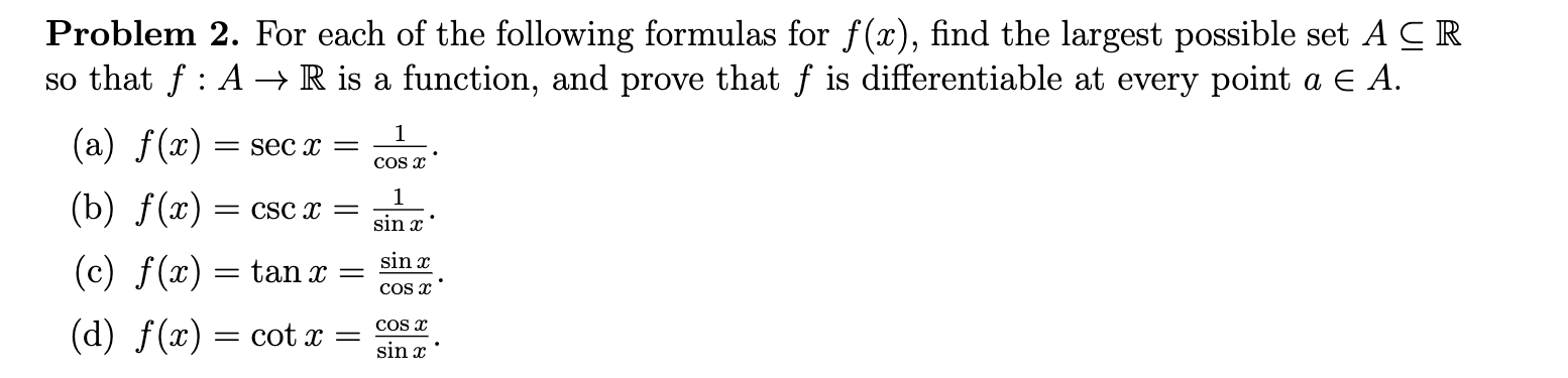 Solved Problem 2. For each of the following formulas for | Chegg.com