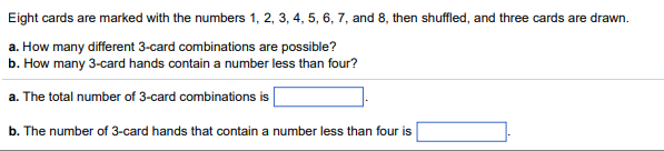 Solved Eight cards are marked with the numbers | Chegg.com