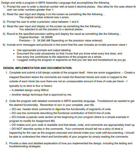 Solved Design and write a program in MIPS Assembly Language | Chegg.com