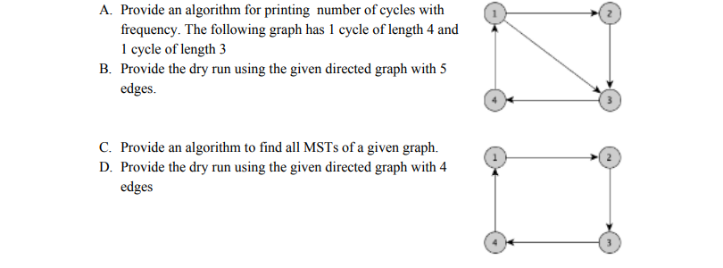 Solved A. Provide an algorithm for printing number of cycles | Chegg.com