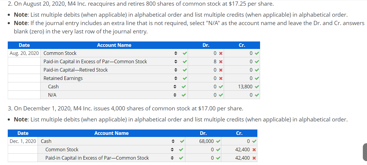 Solved Recording Common Stock Direct Retirement M4 Inc. | Chegg.com