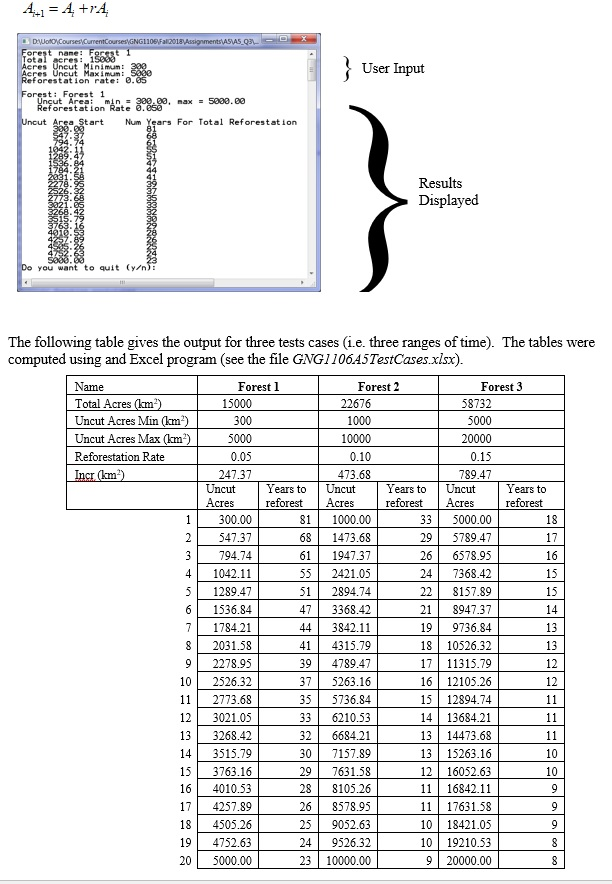 Solved C- coding question Timber Regrowth A challenge | Chegg.com