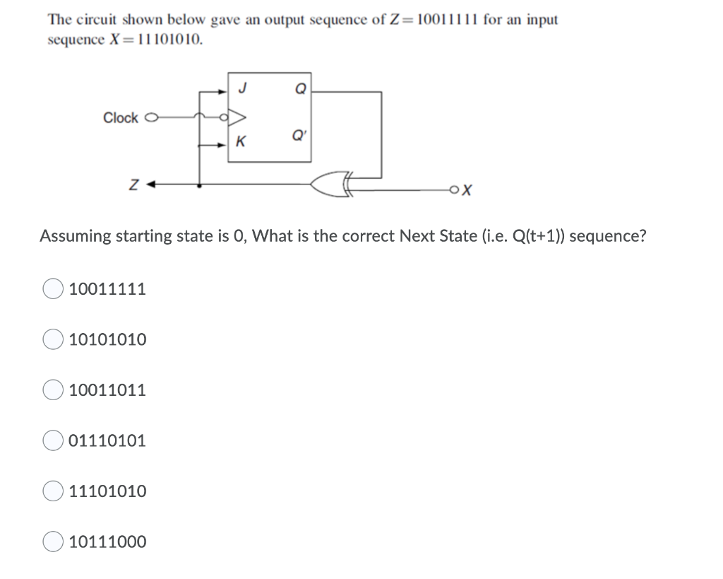 Solved The circuit shown below gave an output sequence of | Chegg.com Solved The circuit shown below gave an output sequence of | Chegg.com