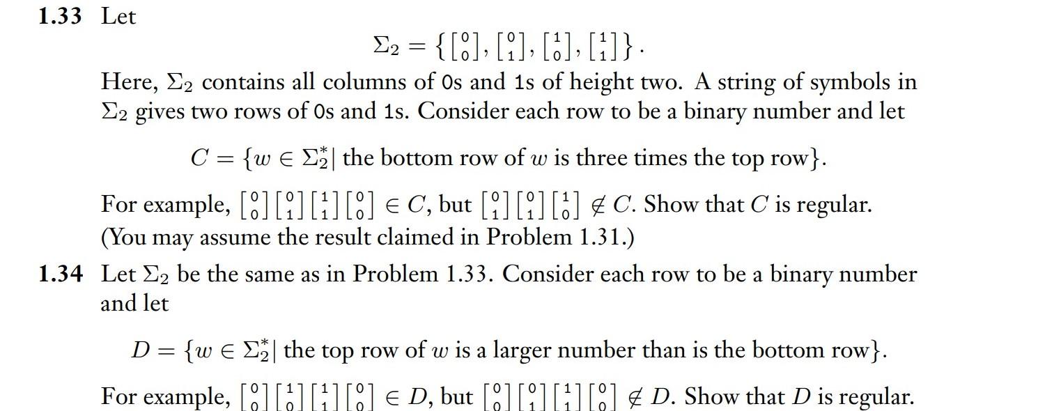 Solved Problem 1.34 in Sipser. (Take a look at 1.33 in | Chegg.com