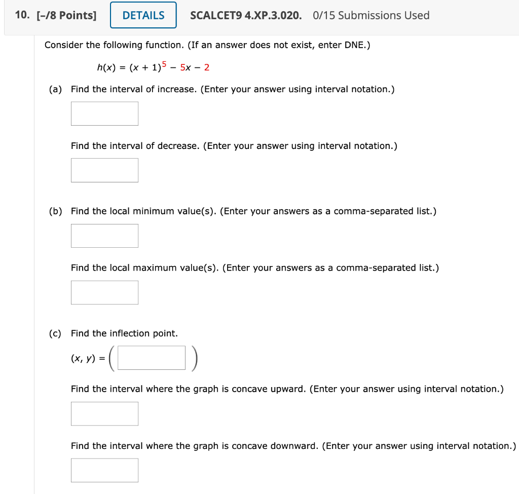 Solved Consider The Following Function If An Answer Does 7373