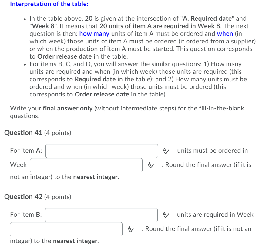 Solved [Chapter 14] Gross Material Requirements Plan The | Chegg.com