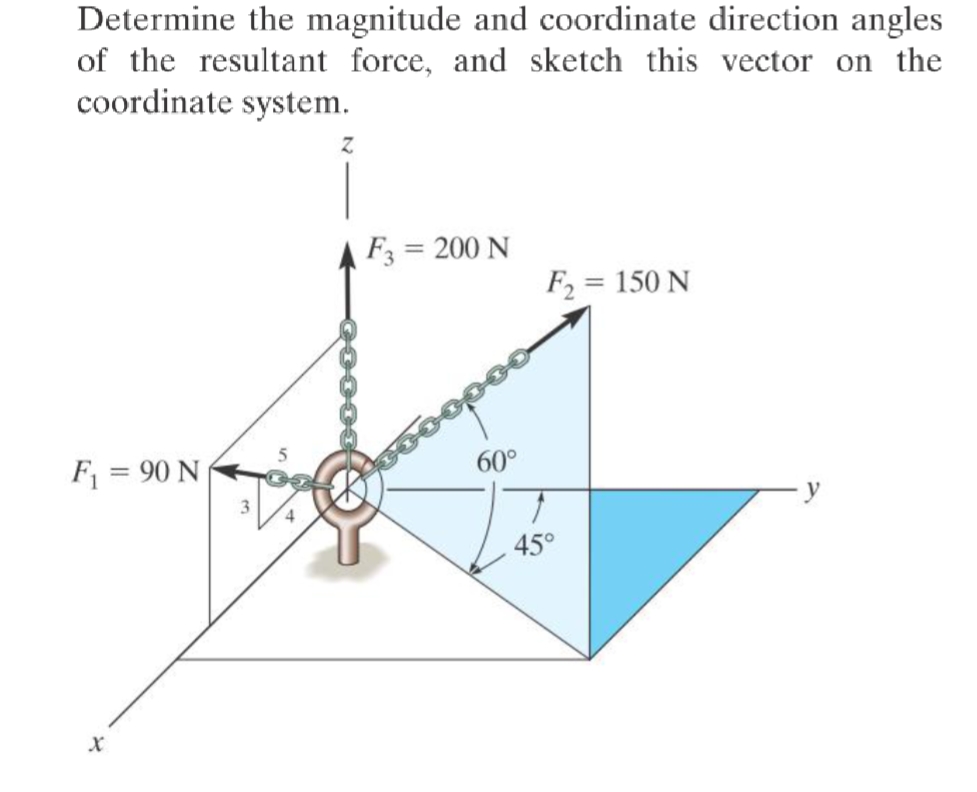 Solved Determine the magnitude and coordinate direction | Chegg.com
