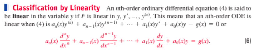 Solved Classification by Linearity An n th-order ordinary | Chegg.com