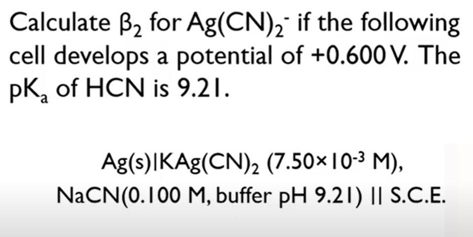 Solved Calculate B2 for Ag(CN)2- if the following cell | Chegg.com