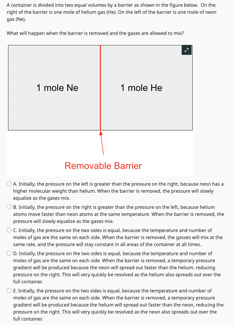 [Solved]: A container is divided into two equal volumes by
