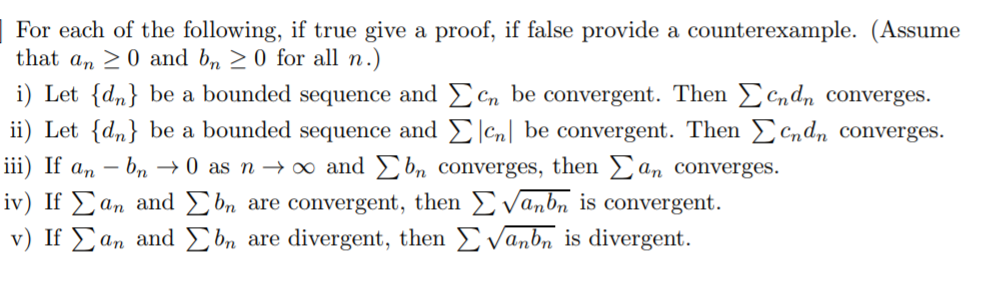 Solved |For each of the following, if true give a proof, if | Chegg.com