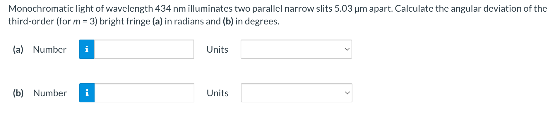 Solved Monochromatic light of wavelength 434 nm illuminates | Chegg.com