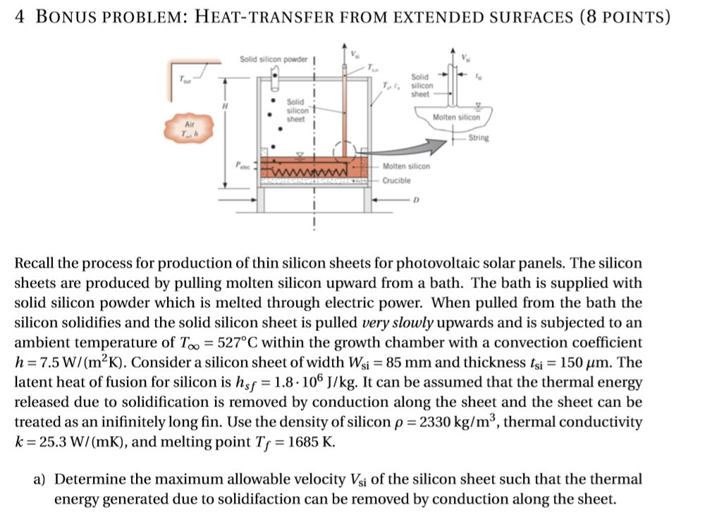 Solved 4 BONUS PROBLEM: HEAT-TRANSFER FROM EXTENDED SURFACES | Chegg.com