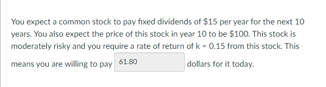 Solved 1.You expect a common stock to pay fixed dividends of | Chegg.com