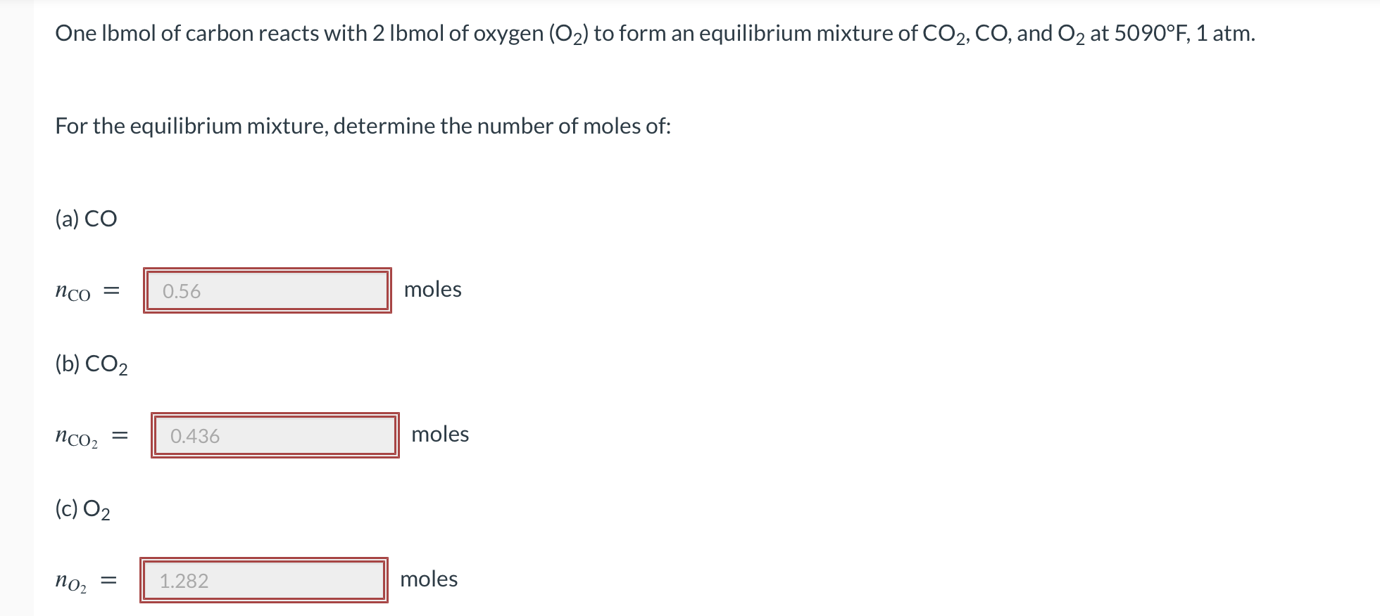 Solved One lbmol of carbon reacts with 2lbmol of oxygen (O2) | Chegg.com