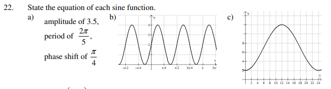 Solved State the equation of each sine function. a) | Chegg.com