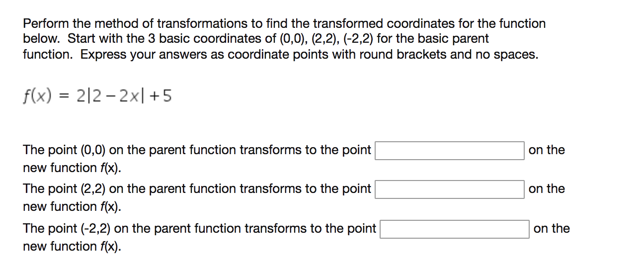 Solved Perform the method of transformations to find the | Chegg.com