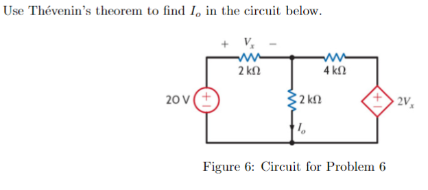 Solved Use Thévenin's theorem to find Io in the circuit | Chegg.com