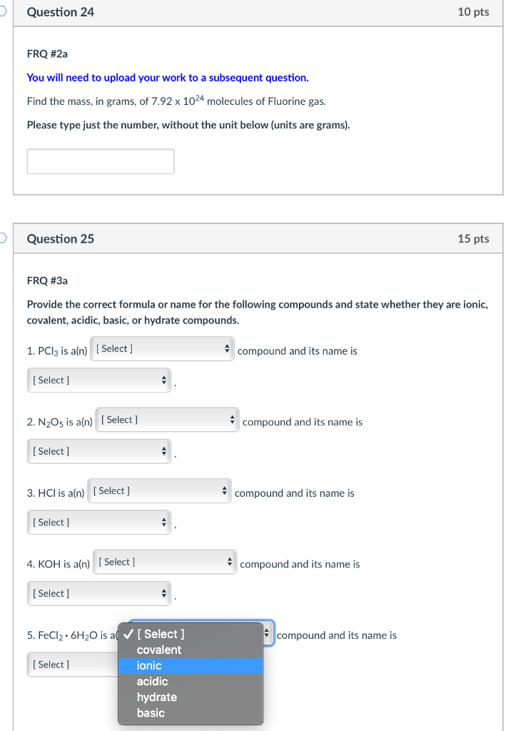 Solved Question 24 10 pts FRQ #2a You will need to upload | Chegg.com