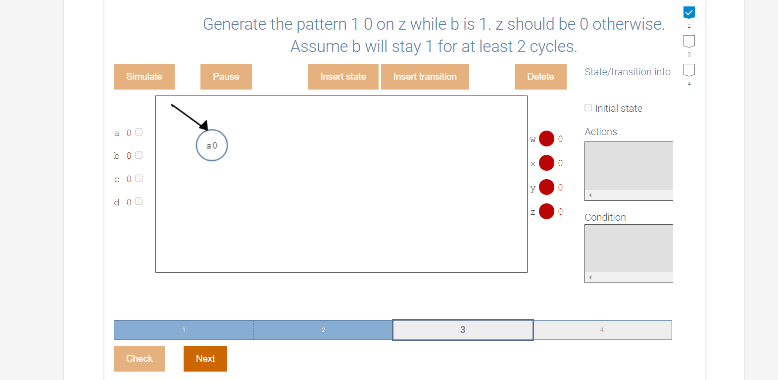 Generate the pattern 10 on z while b is 1 . z should | Chegg.com