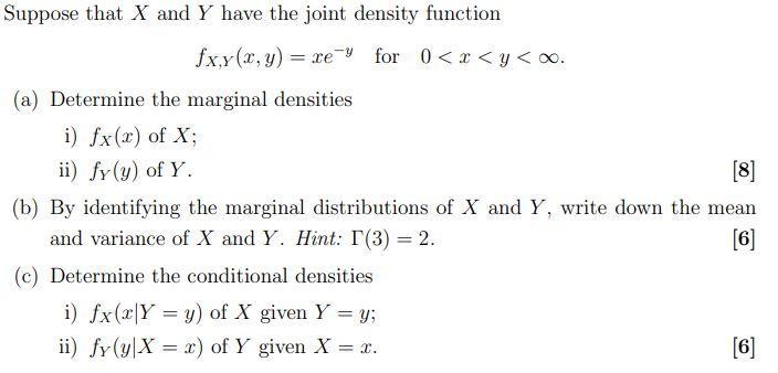 Solved Suppose that X and Y have the joint density function | Chegg.com