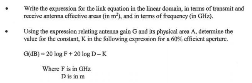 Solved Write the expression for the link equation in the | Chegg.com