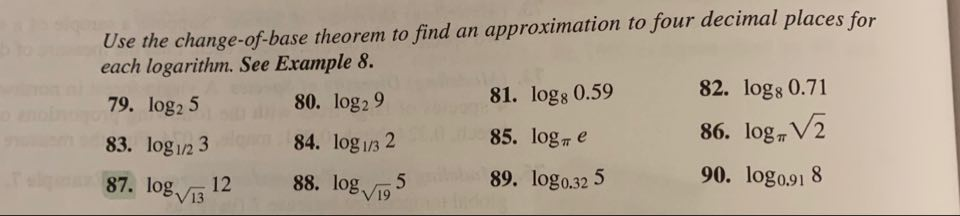 Solved Use the change-of-base theorem to find an | Chegg.com