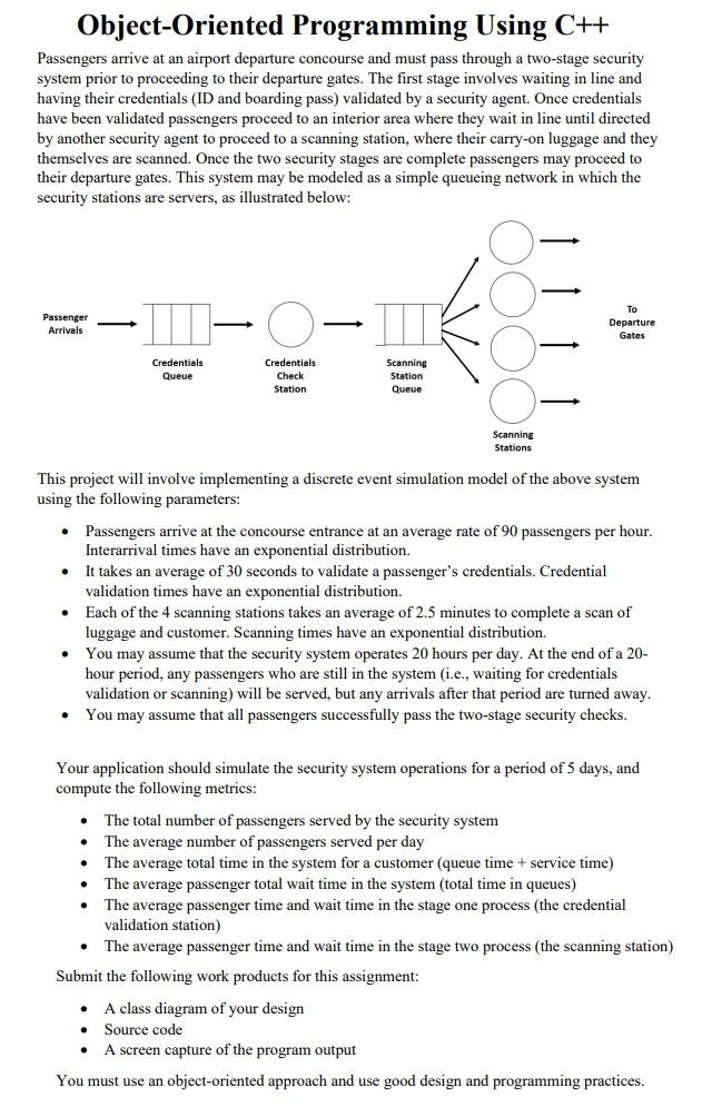 Solved Object-Oriented Programming Using C++ Passengers | Chegg.com