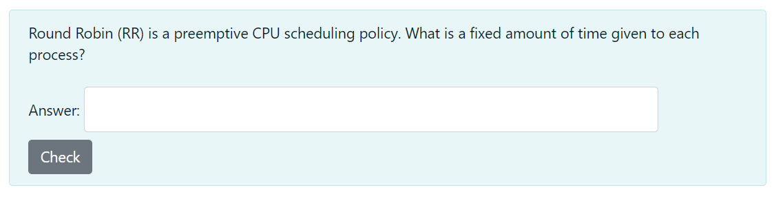 Solved Round Robin (RR) is a preemptive CPU scheduling | Chegg.com