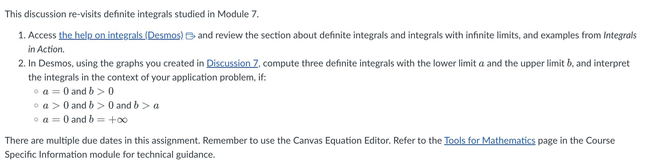 This discussion re-visits definite integrals studied | Chegg.com