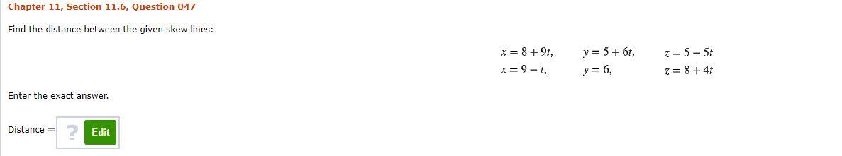 Solved Chapter 11, Section 11.6, Question 047 Find the | Chegg.com